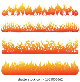 Fire Design Collection Horizontal Dividers Set Stock Vector (Royalty ...