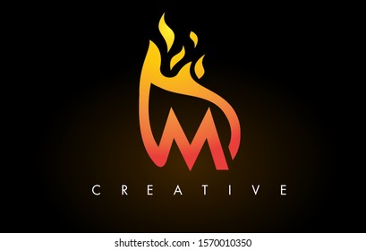 Flame M Letter Logo Design Icon Stock Vector (Royalty Free) 1570010350 ...