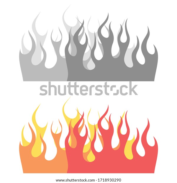 Flame Orange Grayscale Burn Flast Design Stock Vector (Royalty Free ...