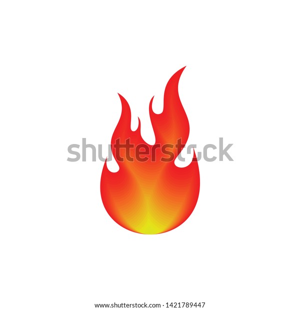 Flame Red Yellow Fire Over White Stock Vector (Royalty Free) 1421789447 ...