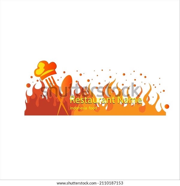 Flame Restaurant Logo Design Vector Illustration Stock Vector (Royalty ...