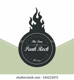 Flame Theme Vintage Label Punk Rock Stock Vector (Royalty Free) 145215472 | Shutterstock