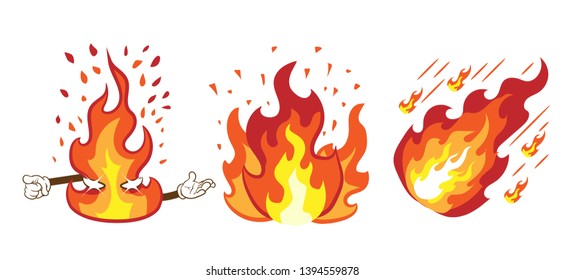 Flame Vector Cartoon Graphic Clipart Design Stock Vector (Royalty Free ...