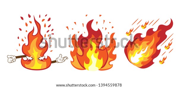 Flame Vector Cartoon Graphic Clipart Design Stock Vector (Royalty Free ...