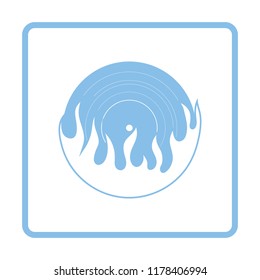 Flame Vinyl Icon Blue Frame Design Stock Vector (Royalty Free ...