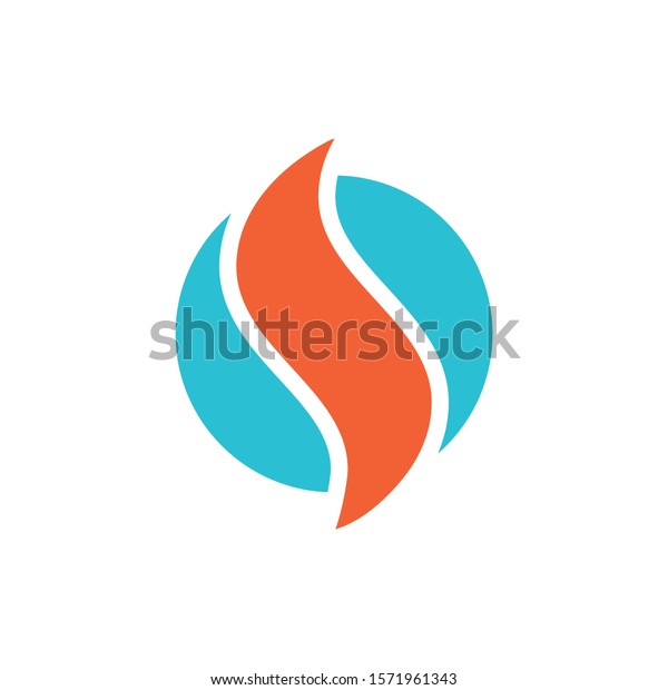 Flame Water Logo Template Concept Illustration Stock Vector (Royalty ...
