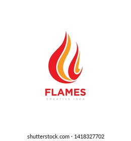 Fire Flame Logo Design Template Stock Vector (Royalty Free) 1605363835 ...