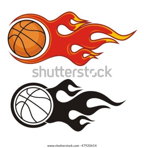 Flaming Basketball Ball Vector Illustration Stock Vector (Royalty Free ...