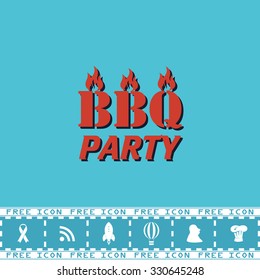 Flaming Bbq Party Word Design Element Stock Vector (Royalty Free ...