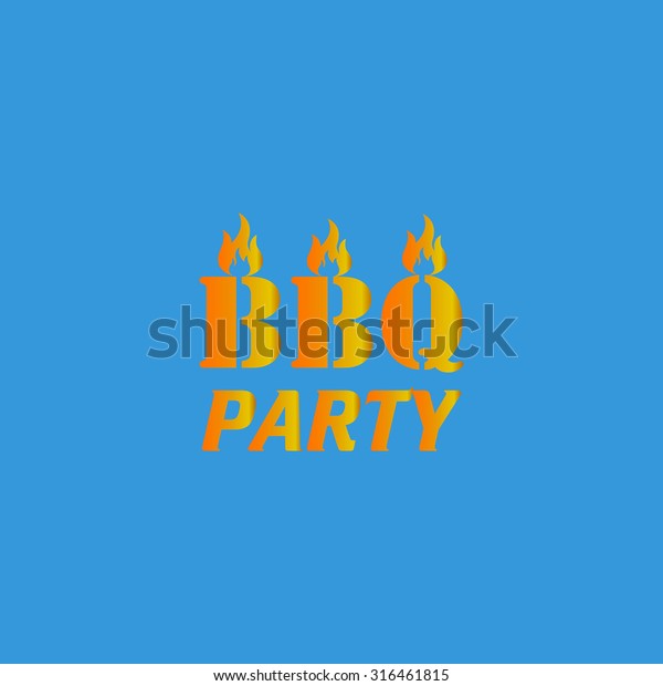 Flaming Bbq Party Word Design Element: เวกเตอร์สต็อก (ปลอดค่าลิขสิทธิ์ ...