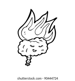 Flaming Brain Cartoon Stock Vector (Royalty Free) 92184592