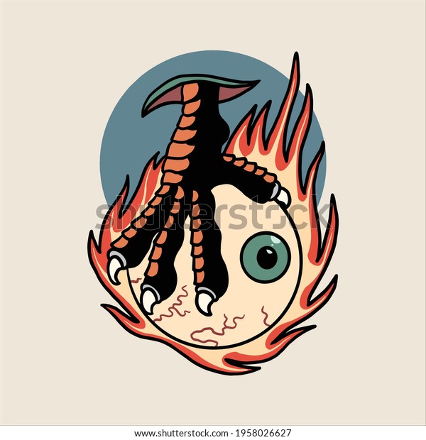 Flaming Claw Tattoo Vector Design Stock Vector (Royalty Free ...