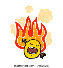 Flaming Face Symbol Cartoon Stock Vector (Royalty Free) 140825281 ...
