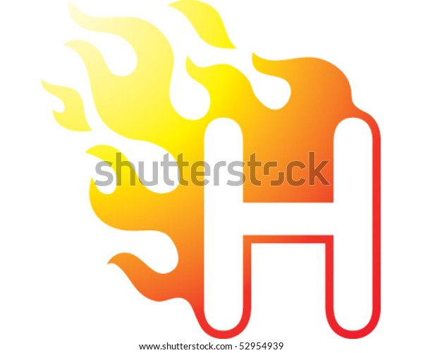 Flaming Font - H