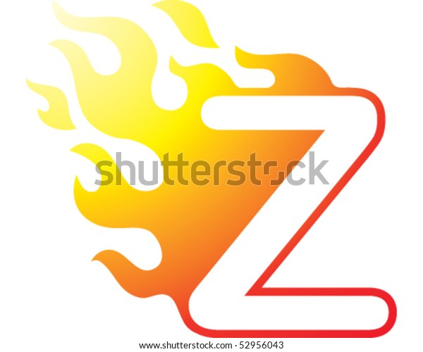 Flaming Font Z Stock Vector (Royalty Free) 52956043 | Shutterstock