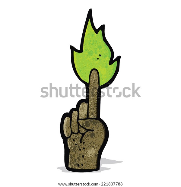 Flaming Hand Symbol Stock Vector (Royalty Free) 221807788 | Shutterstock