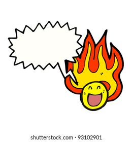 Flaming Emoticon Face Cartoon Symbol Stock Vector (Royalty Free) 126678605