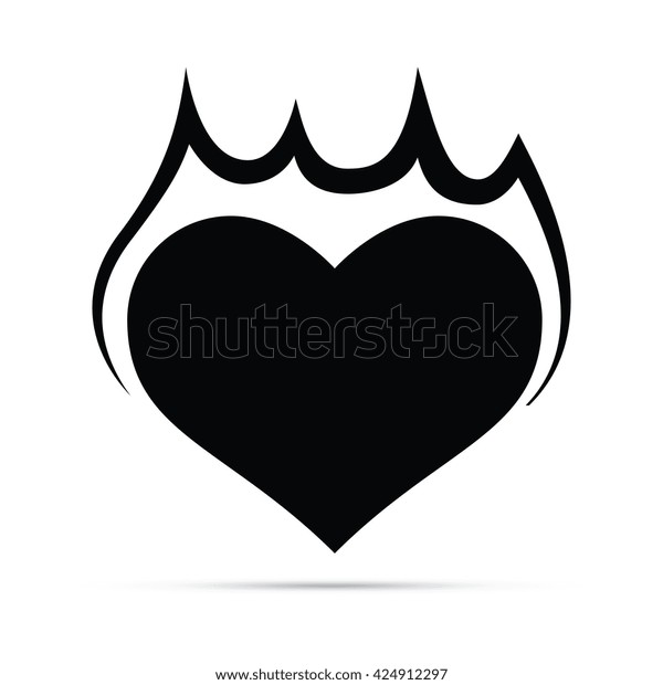 Flaming Heart Icon Stock Vector (Royalty Free) 424912297 | Shutterstock