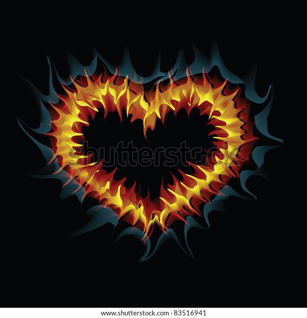 Flaming Heart Vector Illustration Stock Vector (Royalty Free) 83516941 ...