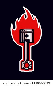 Flaming Piston Design Illustration Stock Vector (Royalty Free ...
