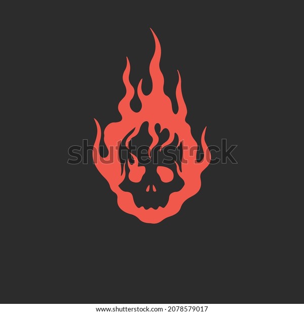 Flaming Red Skull Symbol Logo On Stock Vector (Royalty Free) 2078579017 ...