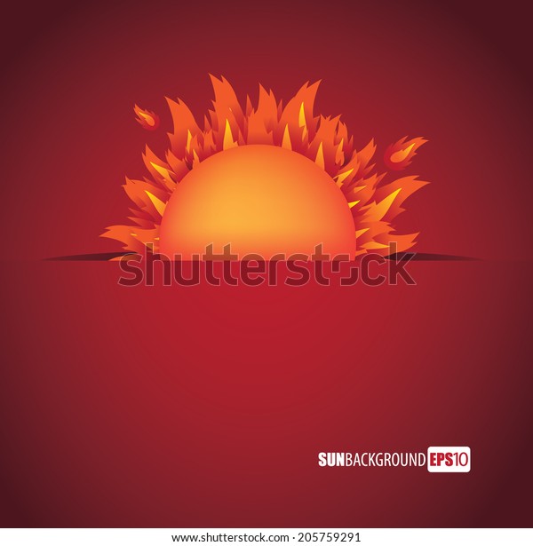 Flaming Sun Background Eps 10 Vector Stock Vector (Royalty Free ...