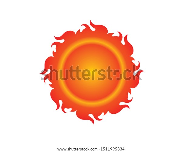 Flaming Sun Sun Fire Illustration Stock Vector (Royalty Free ...