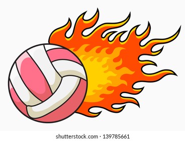 Flaming Volleyball Vector Illustration Stock Vector (Royalty Free ...