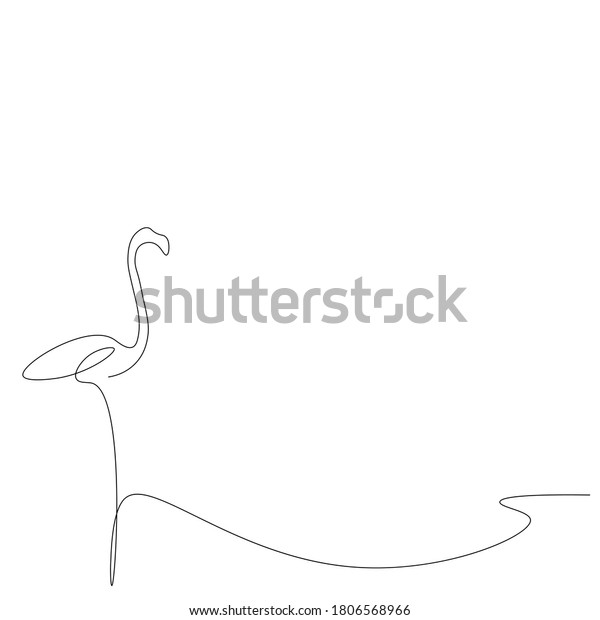 Flamingo Bird Line Drawing Vector Illustration Stock Vector (Royalty ...