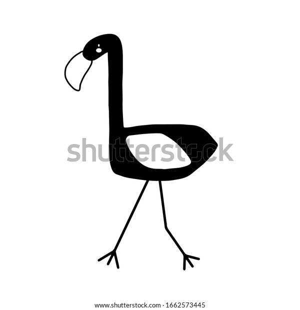 Flamingo Character Design Cute Cartoon Animal Stock Vector (Royalty ...