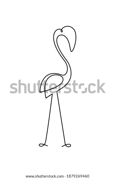 Flamingo Continuous Line Art Drawing Style Stock Vector (Royalty Free ...