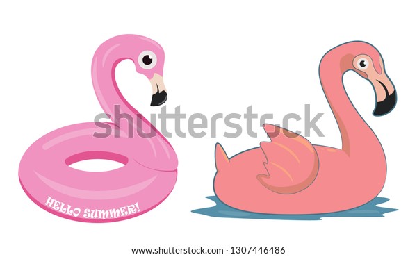 Flamingo Lifesaver Cartoon Stock Vector (Royalty Free) 1307446486 ...