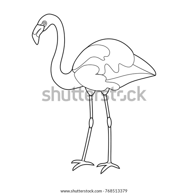 Flamingo Outline Beautiful Stock Vector (Royalty Free) 768513379 ...