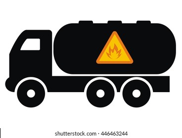 Flammable Cargo Car Road Sign Black Stock Vector (Royalty Free ...