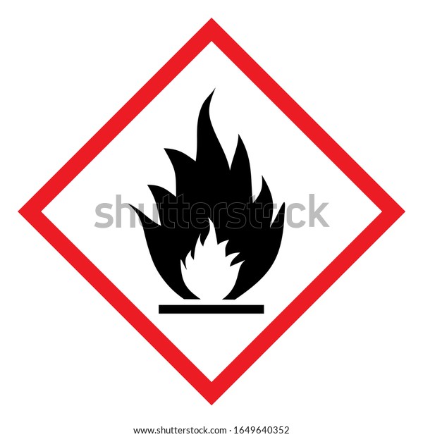 Flammable Clp Hazard Symbol Diamond Shape Stock Vector (Royalty Free ...