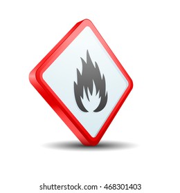 Vektor Stok Highly Flammable Sign Octagon Vector (Tanpa Royalti ...