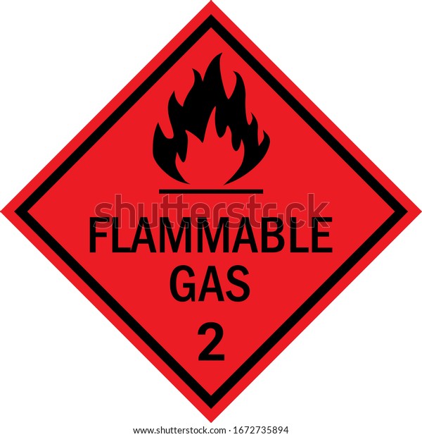 Flammable Gas Caution Sign Dangerous Goods Stock Vector (Royalty Free ...