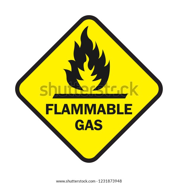Flammable Gas Caution Sign Icon Vector Stock Vector (Royalty Free ...