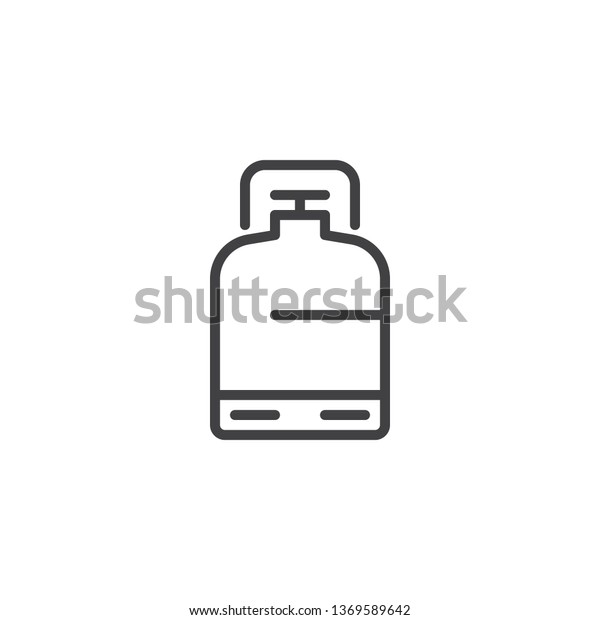 Flammable Gas Tank Line Icon Linear Stock Vector (Royalty Free ...