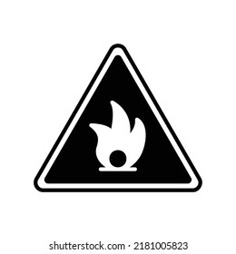 Flammable Icon Triangle Fire Black Solid Stock Vector (Royalty Free ...