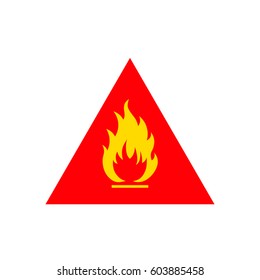 Flammable Sign Flame Pictogram Red Triangle Stock Vector (Royalty Free ...