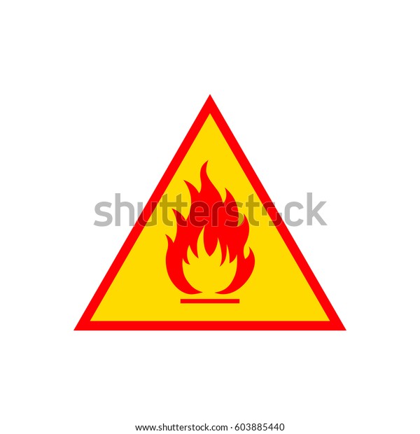Flammable Sign Flame Pictogram Triangle Vector: เวกเตอร์สต็อก (ปลอดค่า ...