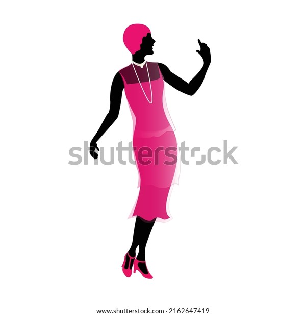 Flapper Girl Silhouette Vector Illustration 库存矢量图（免版税）2162647419 ...