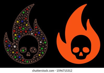Flare Mesh Hell Fire Icon Lightspot Stock Vector (Royalty Free ...