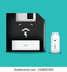 Flash Disk Disk Illustration Cartoon Style Stock Vector (Royalty Free ...
