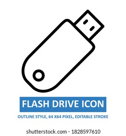Flash Drive Icon Outline Style On Stock Vector (Royalty Free ...