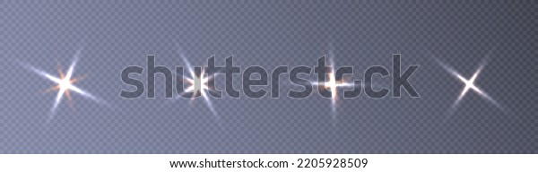 Flash Light Star On Transparent Background Stock Vector (Royalty Free ...