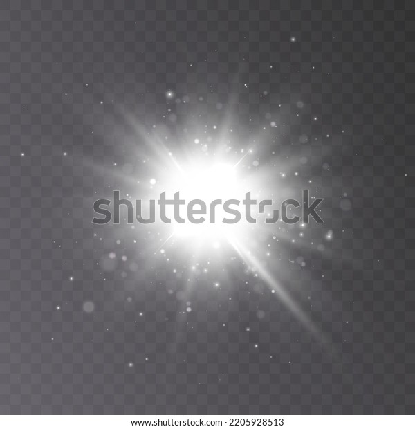 Flash Light Star On Transparent Background Stock Vector (Royalty Free ...