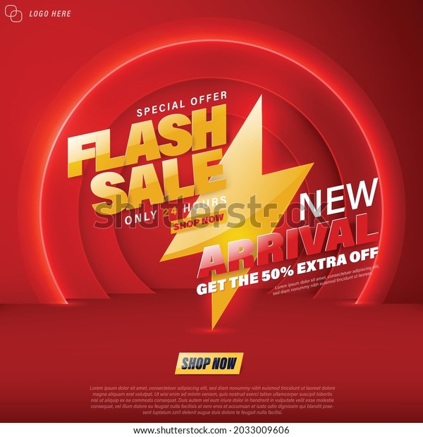 Flash Sale Banner Template Design Web Stock Vector (Royalty Free ...