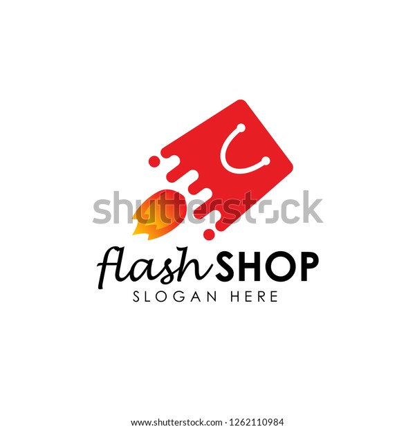 Flash Shop Logo Design Template Flash Stock Vector (Royalty Free ...